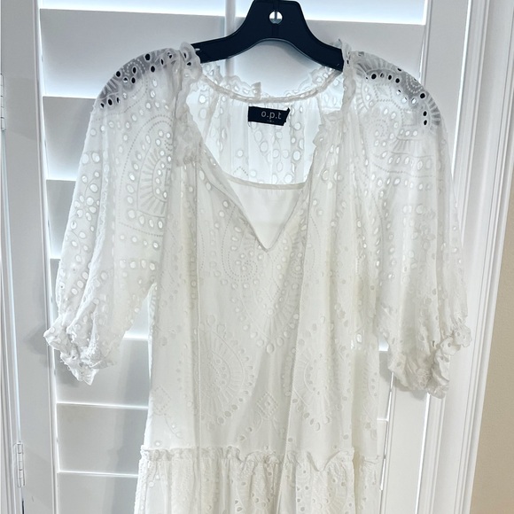o.p.t | Dresses | Opt White Eyelet Dress | Poshmark